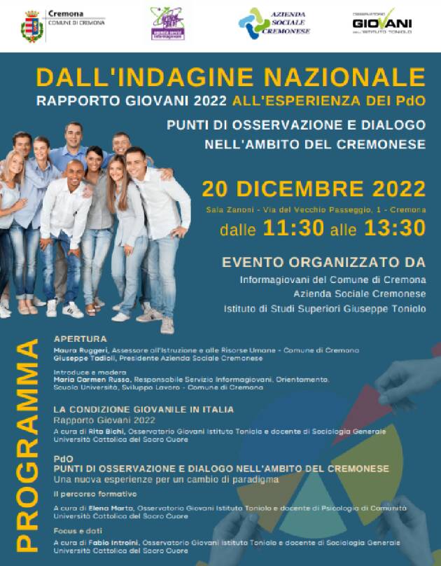 CREMONA: Dall'indagine nazionale - Rapporto Giovani 2022 all'esperienza ...
