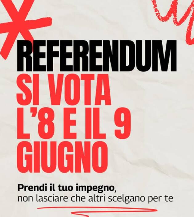 Per i 5 Referendum si vota l’8 e 9 giugno