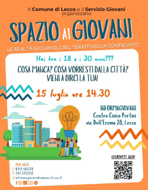 L'Informagiovani del Comune di Lecco promuove un momento di confronto pubblico