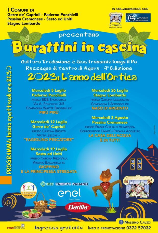 Riparte la rassegna Burattini in Cascina 2023 Evento 2 agosto